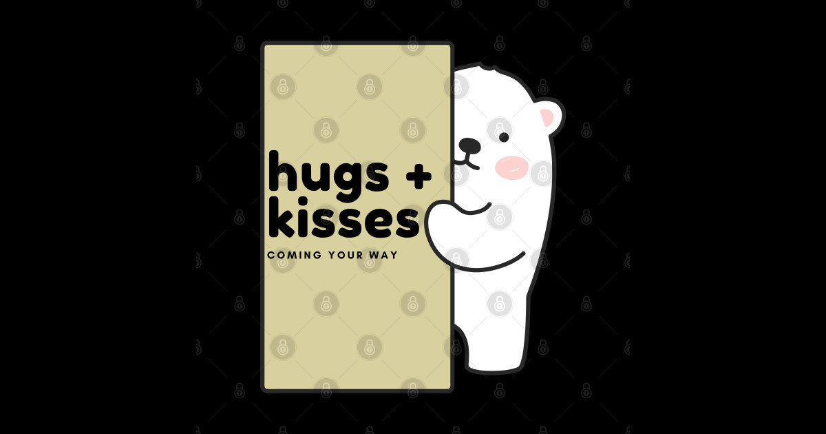 Hug plus Kisses bear design - Bear - Sticker | TeePublic