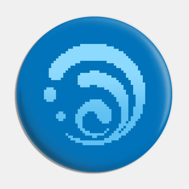 Hydro Elements Genshin Impact Pixel Art - Genshin Impact - Pin | TeePublic