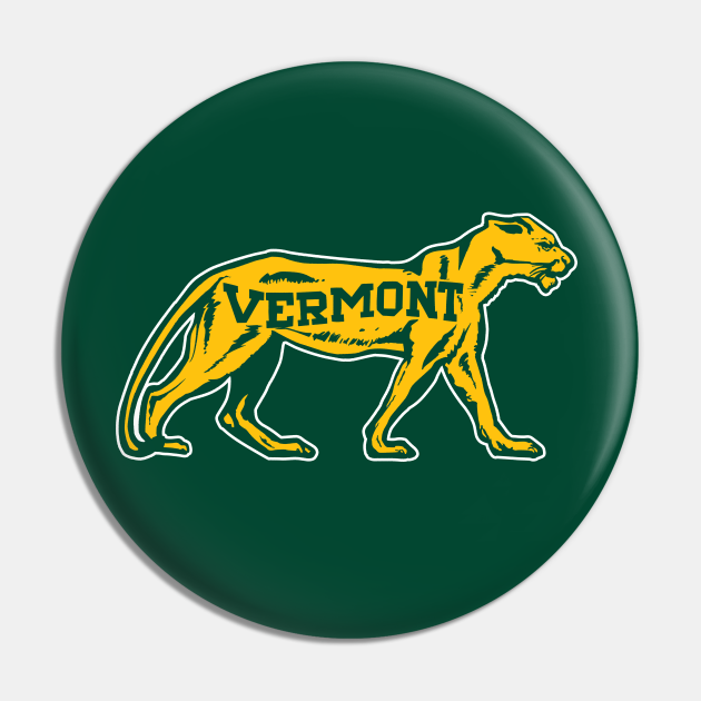 Vintage Vermont Mascot w Stroke - Vermont - Pin | TeePublic