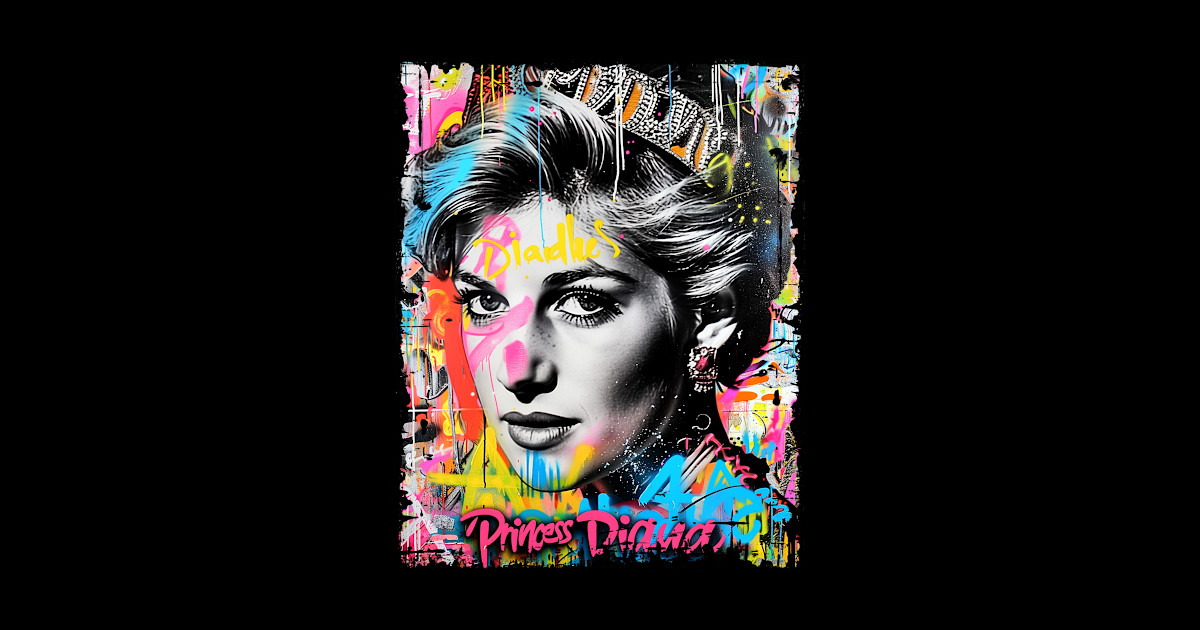 Princess Diana Graffiti Pop Art Retro Colorful - Nostalgia - Sticker ...