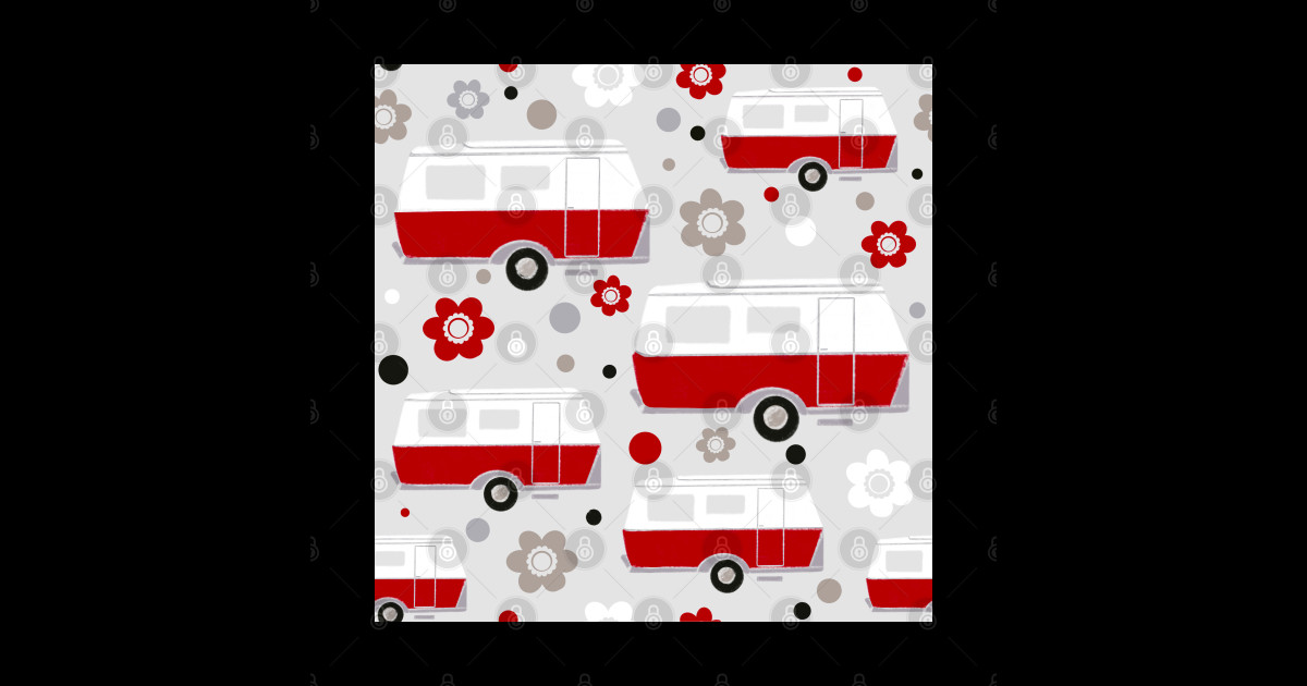 Vintage Caravan in Red, White and Grey - Eriba - Sticker | TeePublic