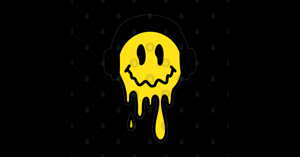Melting Smiley Face Rave DJ Acid Trip Design - Smiley Face Rave ...