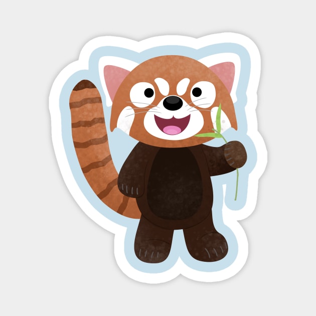 Cute red panda cartoon illustration - Red Panda - Magnet | TeePublic