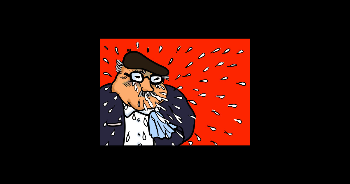 Man Sneezing Cartoon - Sneezing Person - Sticker | TeePublic