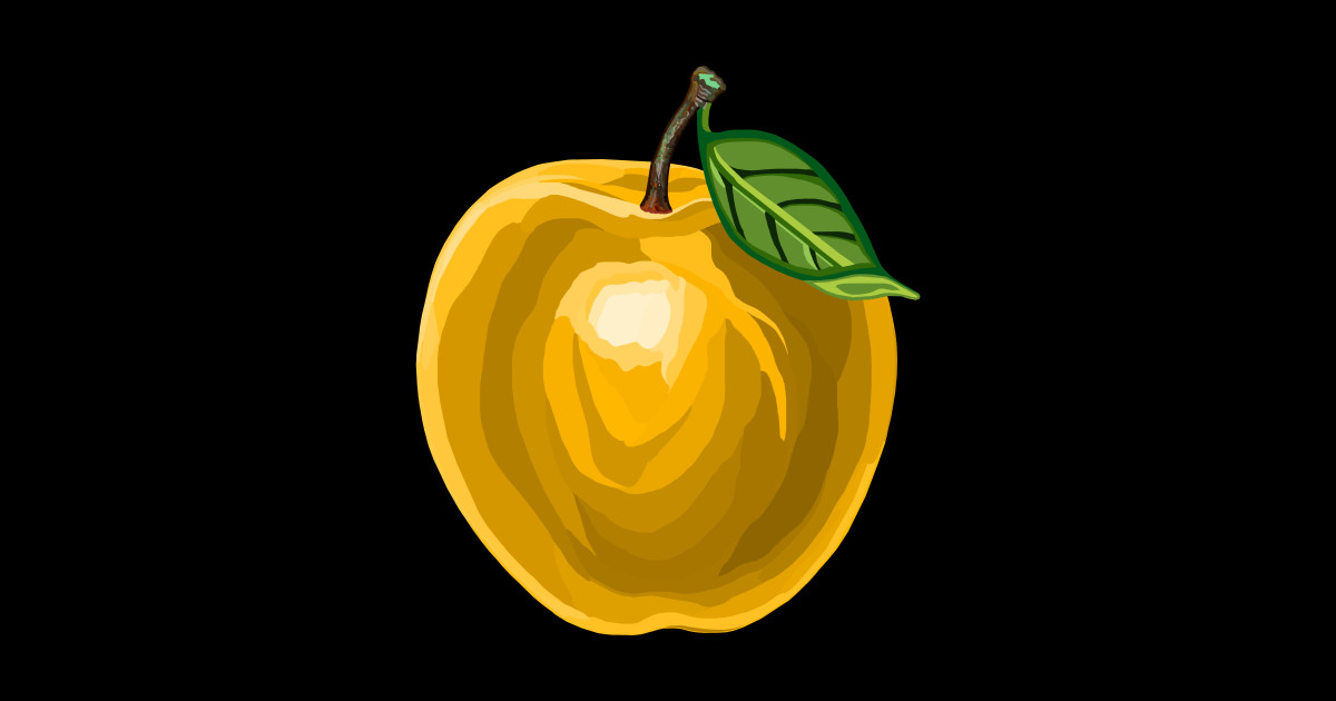 Golden Yellow Apple Fruit - Golden Apple - Sticker | TeePublic