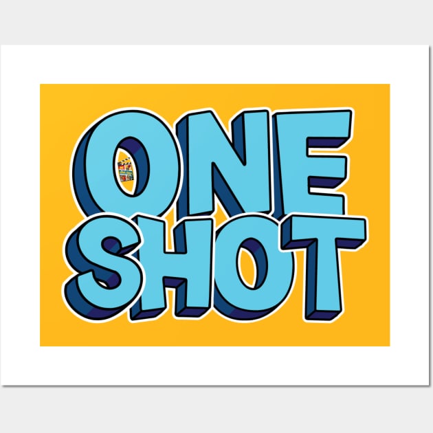 One Shot Blue Logo - Moving Panels - Posters and Art Prints | TeePublic