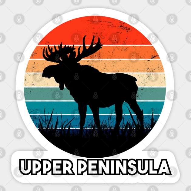 Upper Peninsula Moose Sunset - Upper Peninsula - Sticker | TeePublic