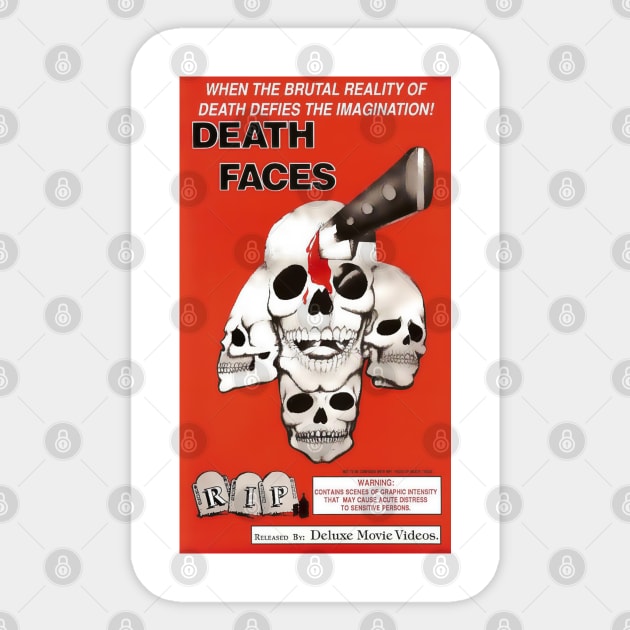 Death Faces VHS box art - Vhs Horror - Sticker | TeePublic