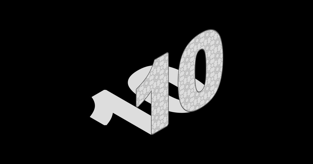 Isometric Number, Number Ten - Number Ten - Sticker | TeePublic