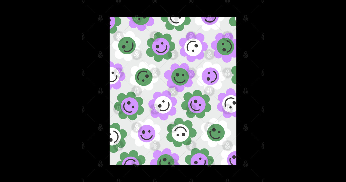 Genderqueer Flower Faces - Happy - Sticker | TeePublic