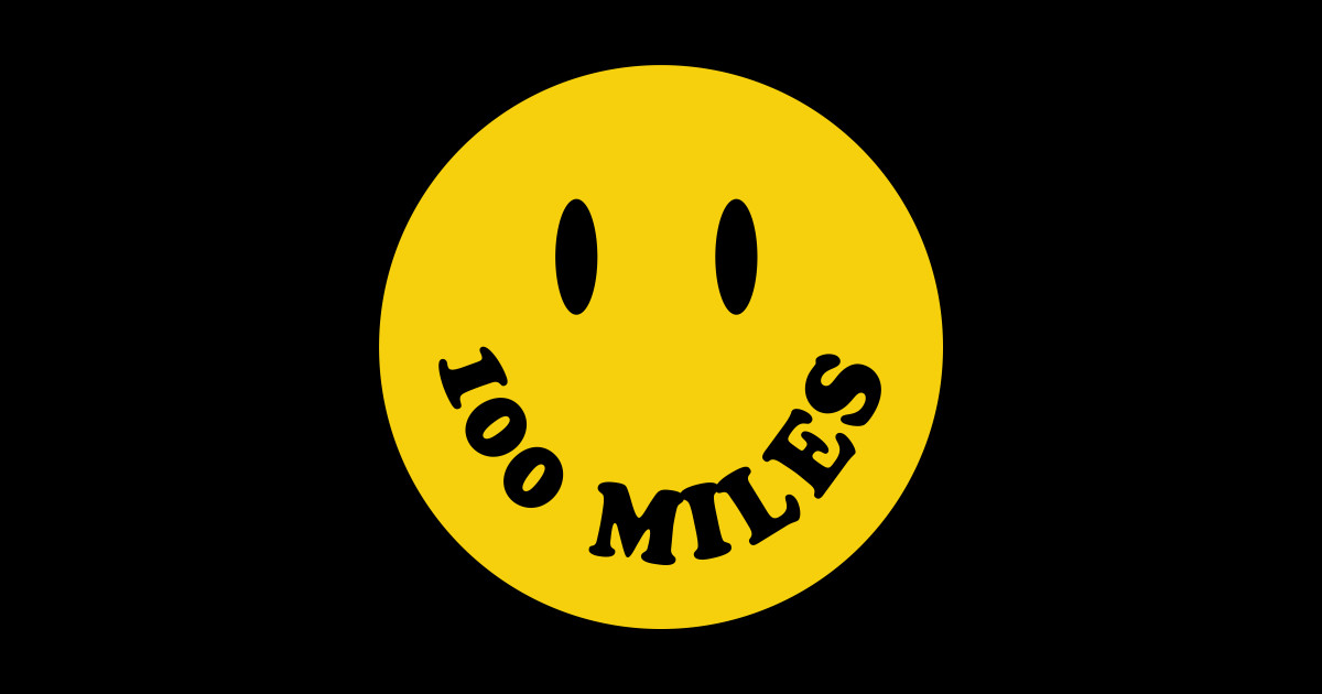 100 Miles Smiley Face Ultra Runner - 100 Miles - Sticker | TeePublic