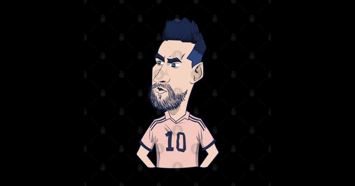 Messi Cartoon-Inter Miami - Lionel Messi - Sticker | TeePublic