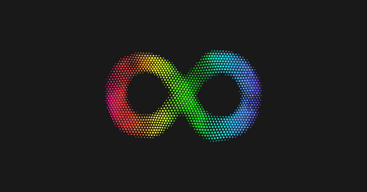 Autism. Neurodiversity Symbol. Rainbow Infinity Loop. - Autistic - T ...