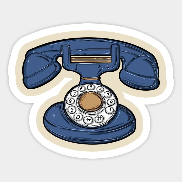 Classic Telephone #2 - Retro Telephone - Sticker | TeePublic