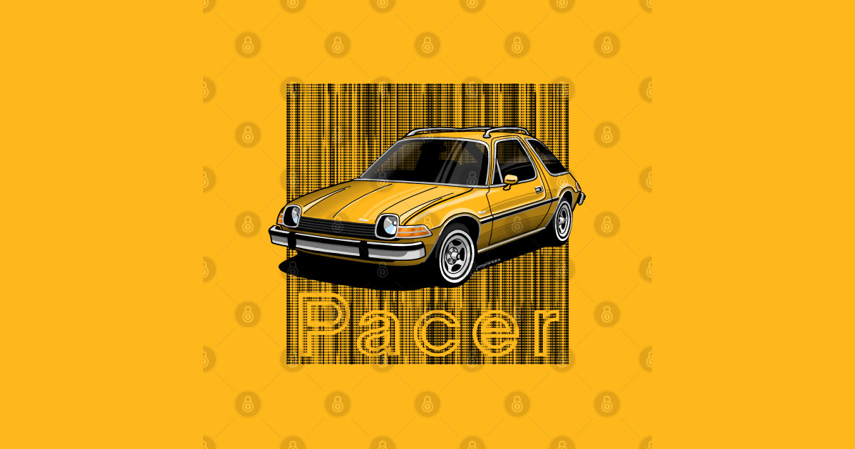 My drawing of the iconic American compact - Amc Pacer - T-Shirt | TeePublic