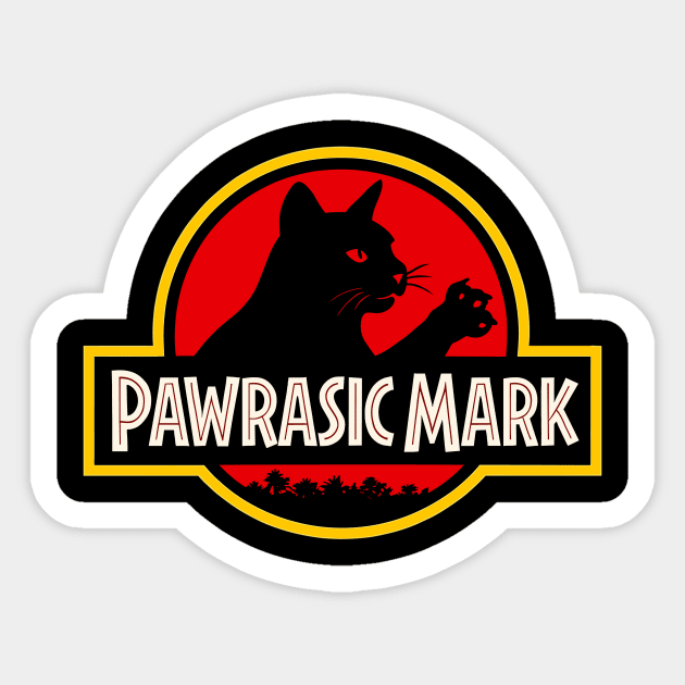 Pawrasic Mark The Cat - Jurassic Park - Sticker | TeePublic