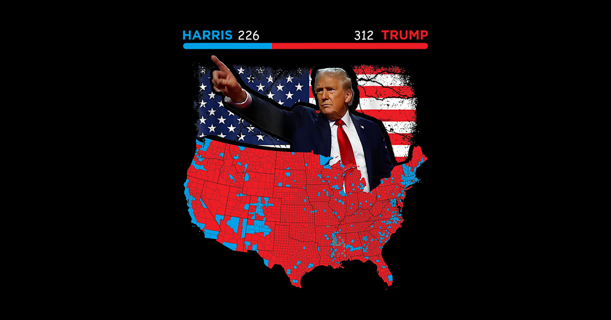 2024 Electoral Map Trump 312 Red 2024 Election Results Map - Electoral ...