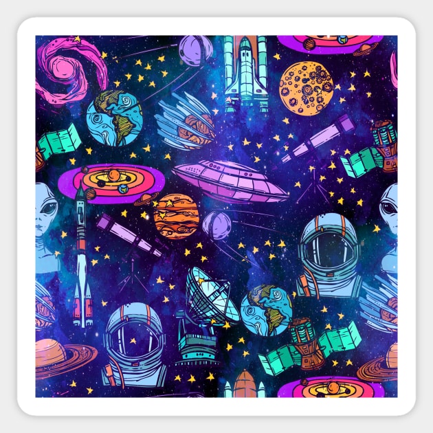 Outer Space Pattern - Outer Space - Sticker | TeePublic