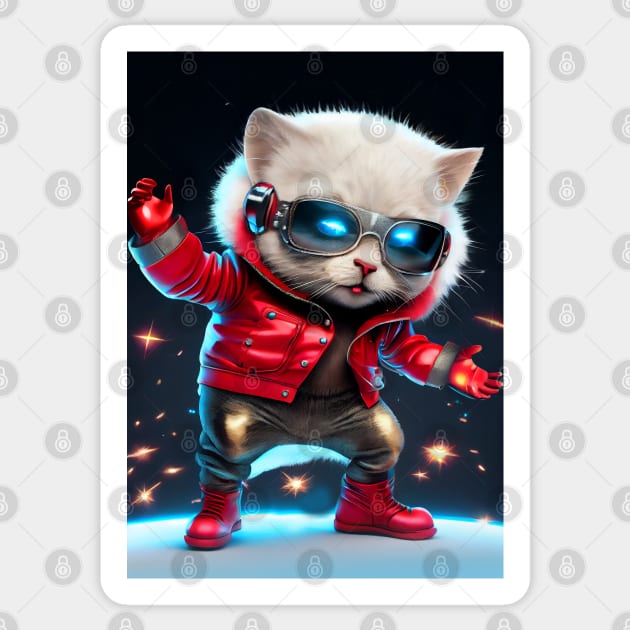 Cute Cosmic Cat - Anime Art design - Cute Cat - Sticker | TeePublic