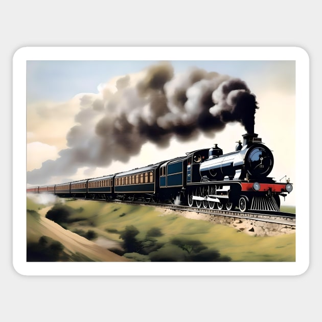 Orient Express Steam Train Digital Drawing - Orient Express - Sticker ...