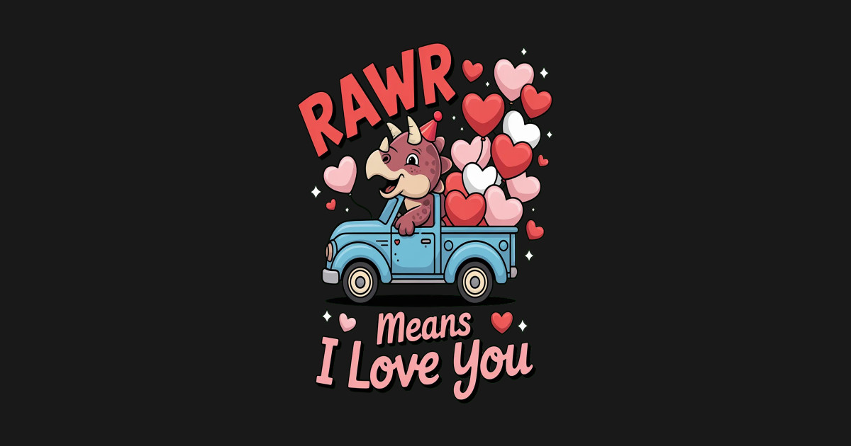 Rawr Means I Love You Sweet Triceratops Valentine - Rawr Means I Love ...