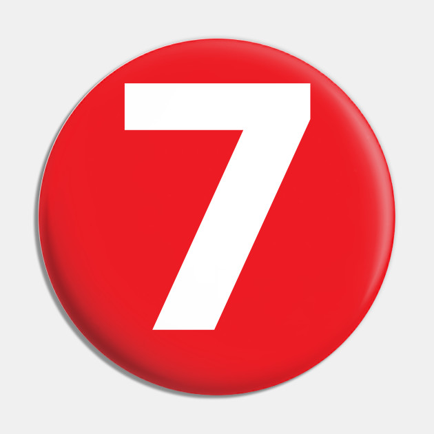 Number 7 Big Red Dot Letters & Numbers - Red - Pin | TeePublic