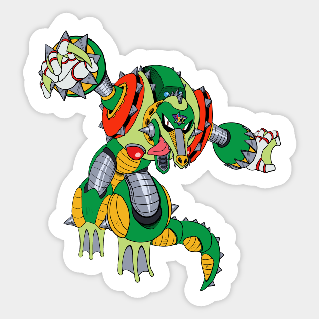 WHEEL GATOR - Mega Man - Sticker | TeePublic