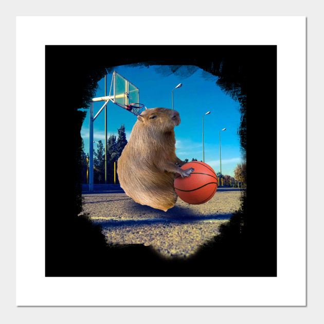 Capybara Playing Basketball - Capybara Playing Basketball - Posters and ...