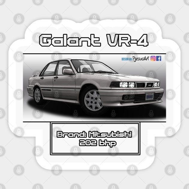 Mitsubishi Galant VR-4 White - Galant - Sticker | TeePublic