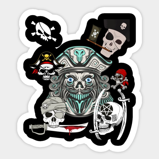 Pirate Skull - Royalswisss Goth Gothic Girl Emo Punk - Sticker | TeePublic