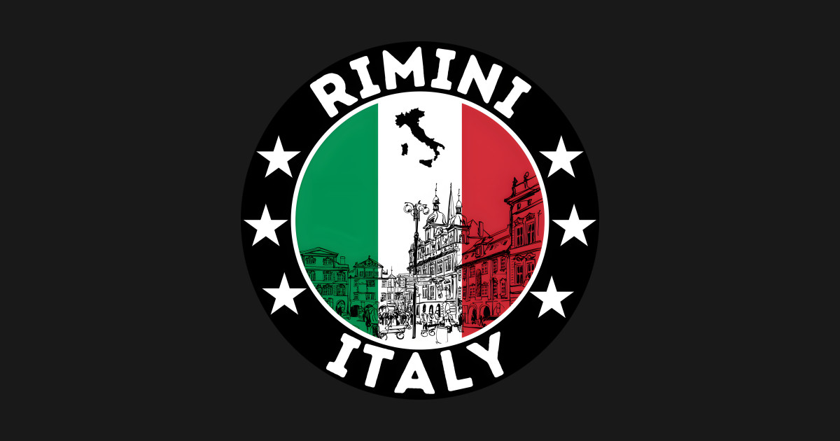 Rimini City Skyline, Italian Flag - Made In Rimini - T-Shirt | TeePublic
