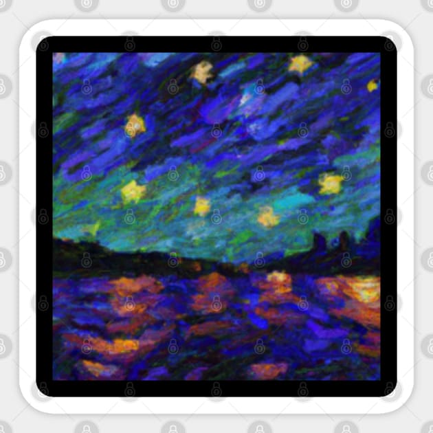 the starry night - Van Gogh - Sticker | TeePublic