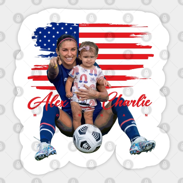 Alex Morgan and Charlie - Alex Morgan Us Soccer - Sticker | TeePublic