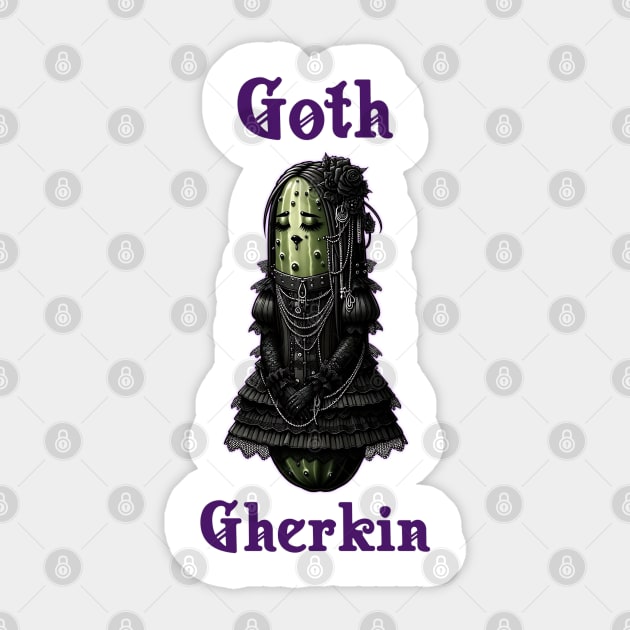 Goth Gherkin Anthropomorphic Gothic Emo Pickle - Goth Girl - Sticker ...
