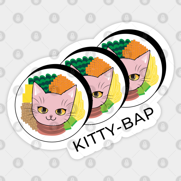 Kitty-bap Kimbap Gimbap Cat - Kimbap - Sticker | TeePublic