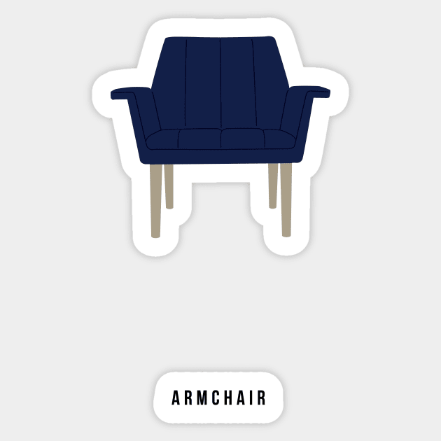 Modernist Armchair - Interior Design - Sticker | TeePublic