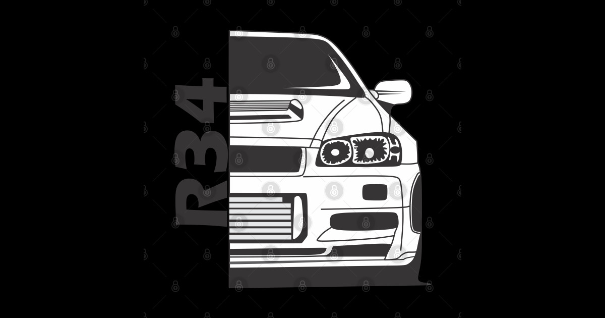 Nissan R34 - Skyline R34 - Sticker | TeePublic