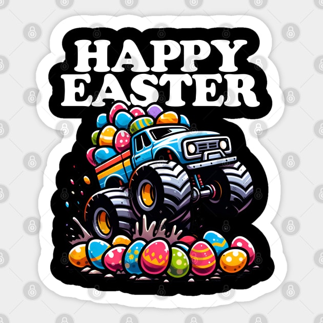 Happy Easter Monster Truck - Monster Truck Boys - Sticker | TeePublic