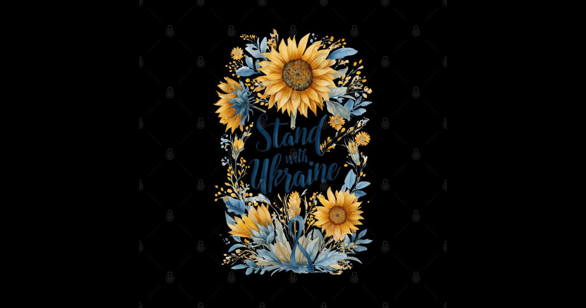 Stand With Ukraine Sunflower Frame - Save Ukraine - Sticker | TeePublic