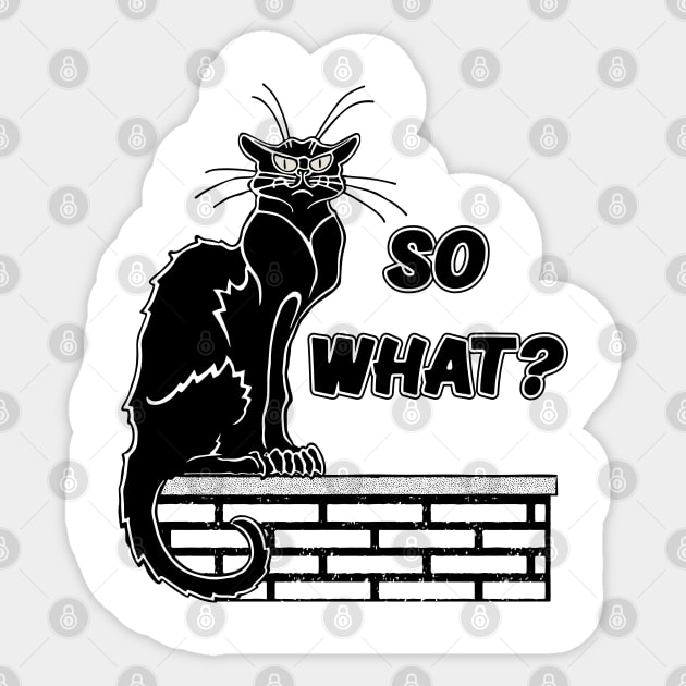 So What? - Angry Cat Cartoon - Angry Cat Cartoon - Sticker | TeePublic