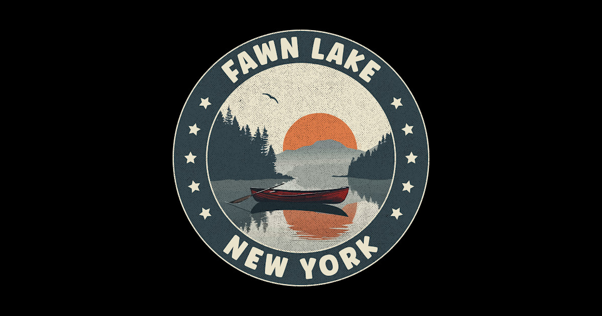 Fawn Lake New York Sunset - Fawn Lake - Sticker | TeePublic