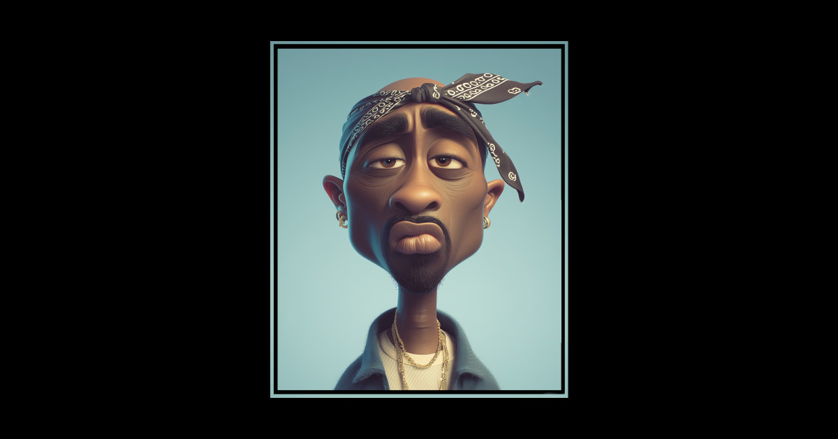 2Pac Legend Cartoon - Rap Cartoon - Sticker | TeePublic