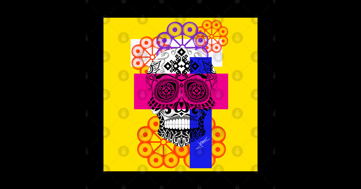the magnum in skeleton portrait ecopop - Skeleton - Sticker | TeePublic