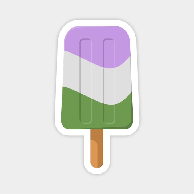 Cute Genderqueer Pride Flag Popsicle - Genderqueer Pride - Magnet ...