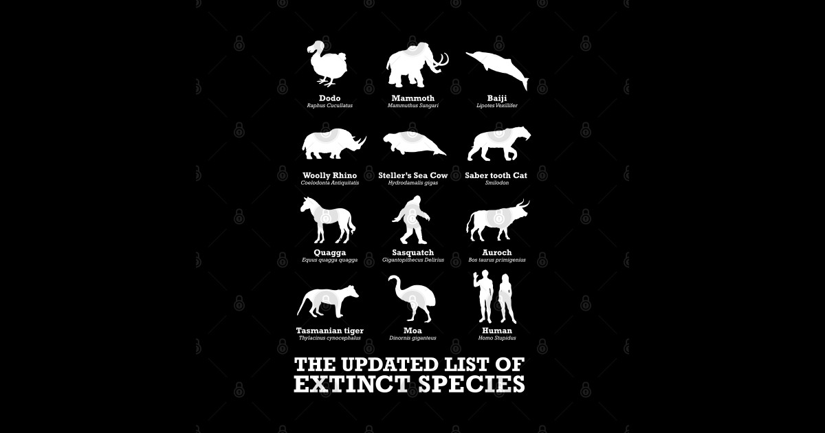 Extinct Species Update - Extinction - Sticker | TeePublic