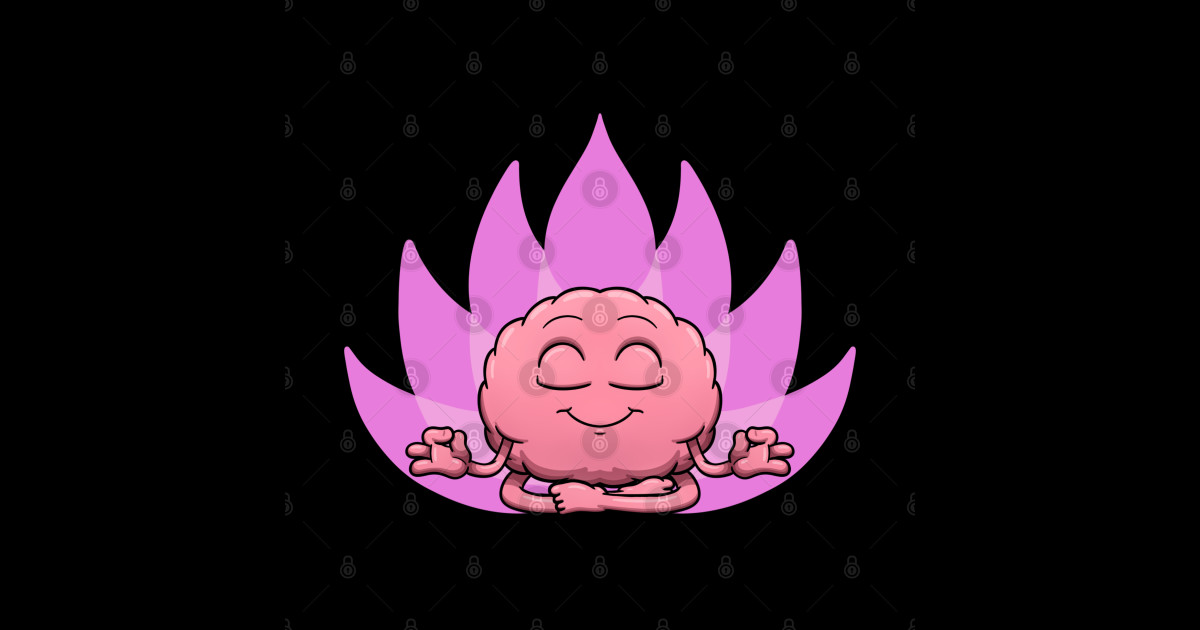 Meditating Brain Sitting With Lotus Background - Meditating Lotus ...