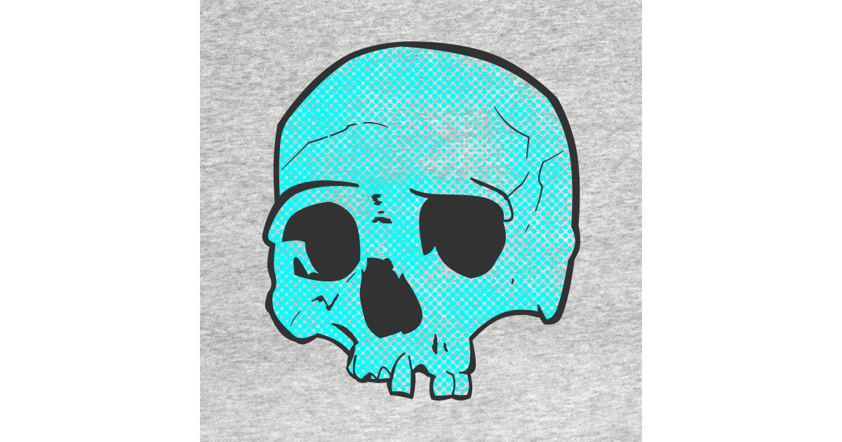 Cyan Skull - Skull - T-Shirt | TeePublic