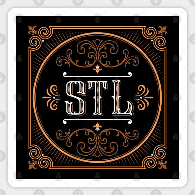 Fancy STL with Border - St Louis - Sticker | TeePublic