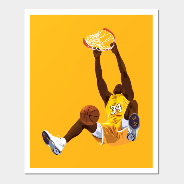 Shaquille O'Neal Dunk Cartoon - Shaquille Oneal - Posters and Art ...