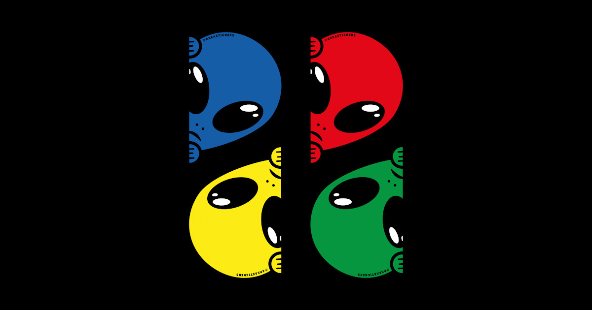 Alien Life - Aliens peeking out - Alien Peeking Out - Sticker | TeePublic